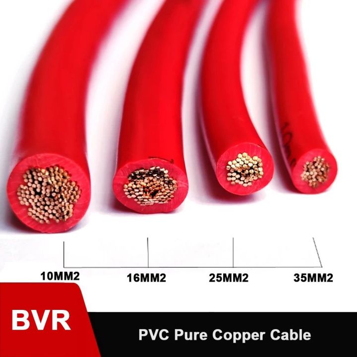 BVR 2 4 6 8awg PVC Copper Solid Multi Core Wires 10 16 25 35mm² Red ...