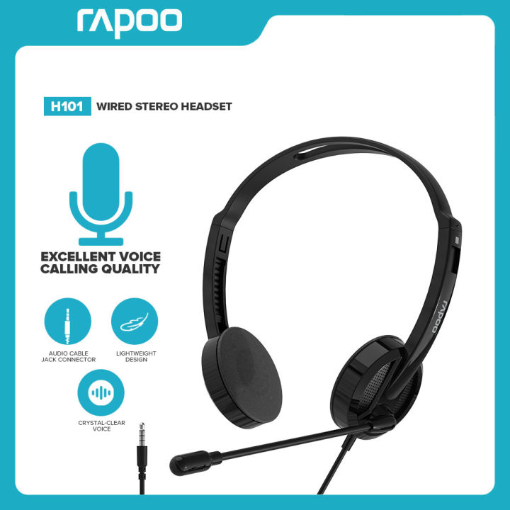 Rapoo H101 Wired Stereo Headset Computer Gaming Headphone With Mic ...