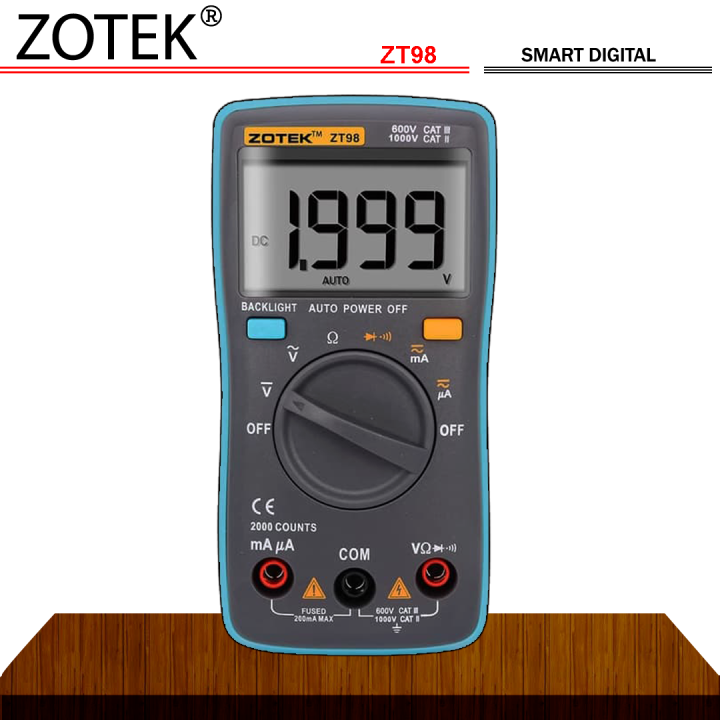 Zotek ZT98 Avometer Multitester Multimeter Digital AC DC Resistance ...