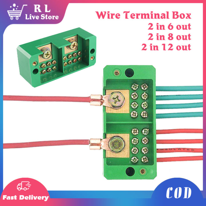 Wire Terminal Box 2 In 6 8 12 Out 220v Single Phase Terminal Wiring Connector Household