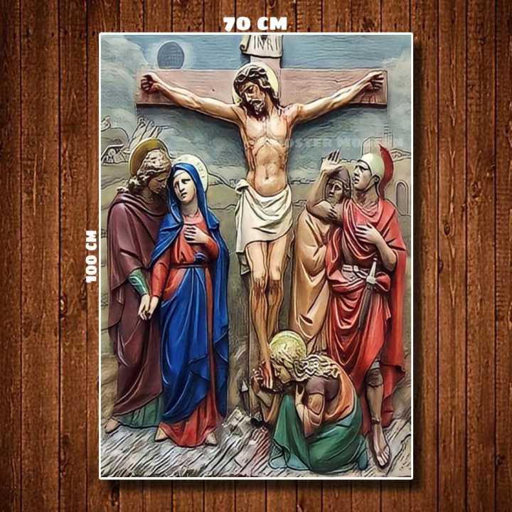 Hiasan Dinding Lukisan Poster Yesus Tersalip Xtra Jumbo Code15 Ukuran ...