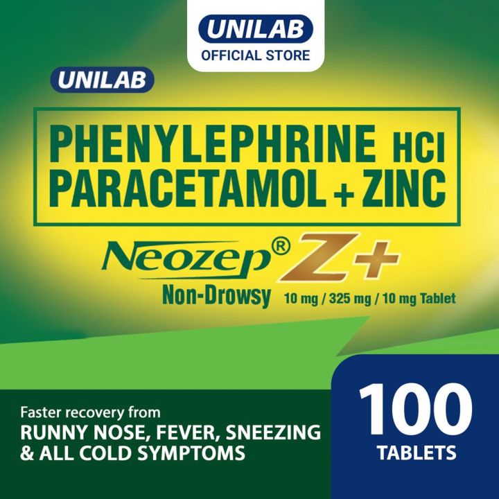 Unilab Neozep Z+ Non-Drowsy 100 Tablets - For faster and no-drowse ...