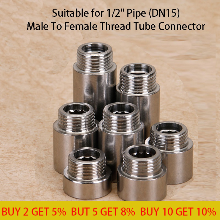 1/2 3/4 Male DN10 DN15 DN20 Male To Female Thread Tube Connector ...