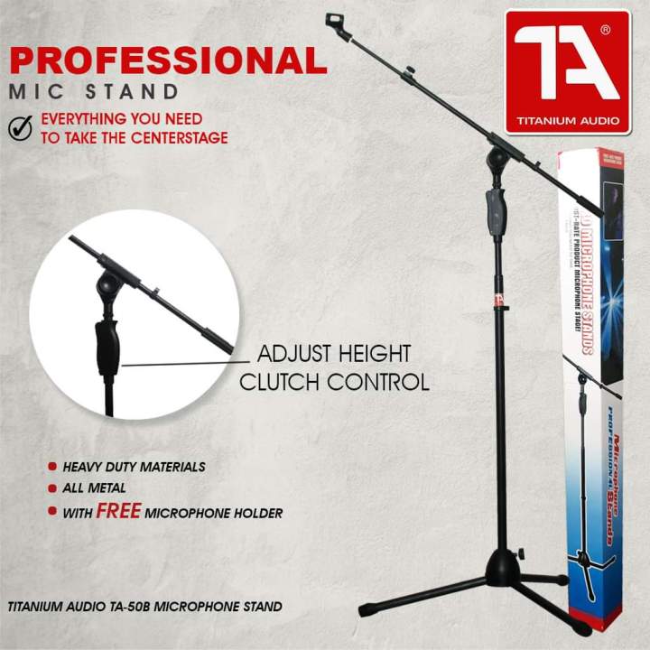 Titanium Audio TA 50B Microphone Stand / Heavy Duty / Metal / Mic Stand ...