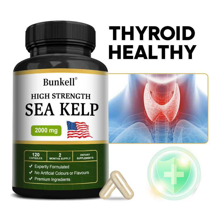 Bunkell Sea Kelp Extract 2000 mg Capsules, Supports Healthy Thyroid ...