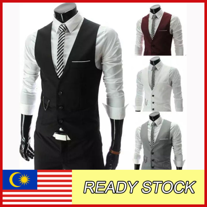 Plus Size Men's Suit Vest Fashion Male British Business Vest Wedding ...
