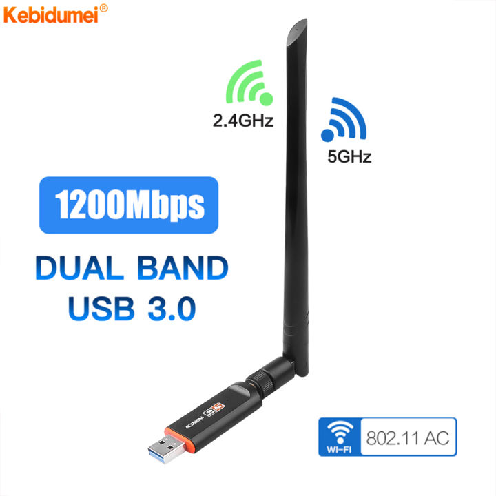 Kebidumei Dual Band 1200Mbps USB RTL8812BU Wireless WLAN USB3.0 WIFI ...