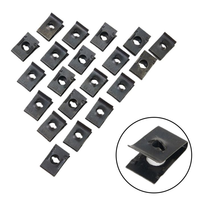 [KUYU] 20x U Type Metal Clips for Car Bumper and Trim Panel Iron ...