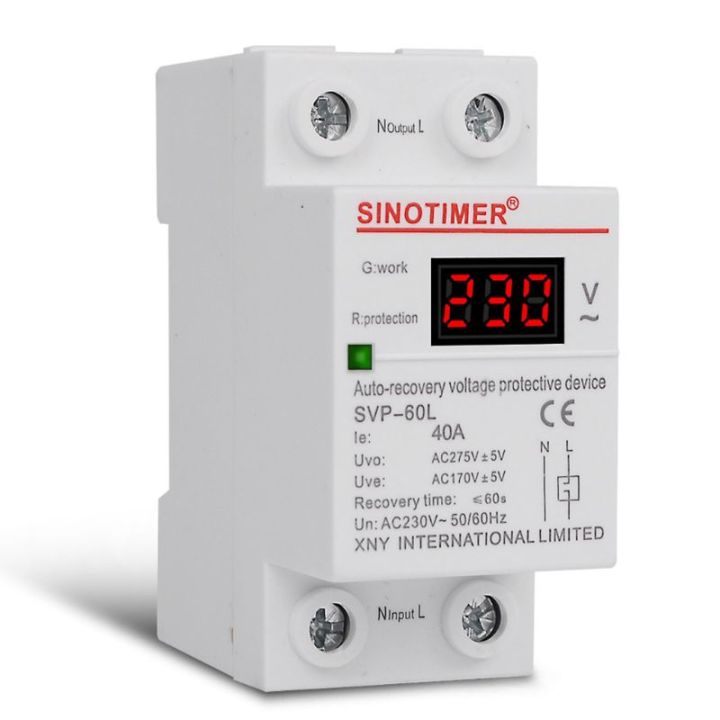 Sinotimer SVP-60L LED Display Voltage Protector Overvoltage And Undervoltage Automatic Recovery ...