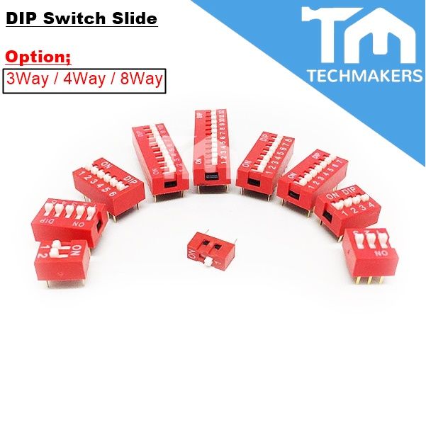 DIP Switch Slide Type 4Way / 6Way / 8Way 50VDC 100MA Slide Switch ...