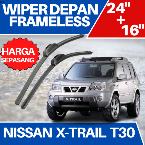 Paket Wiper Wifer Depan Kiri Dan Kanan Frameless Nissan X Trail Xtrail