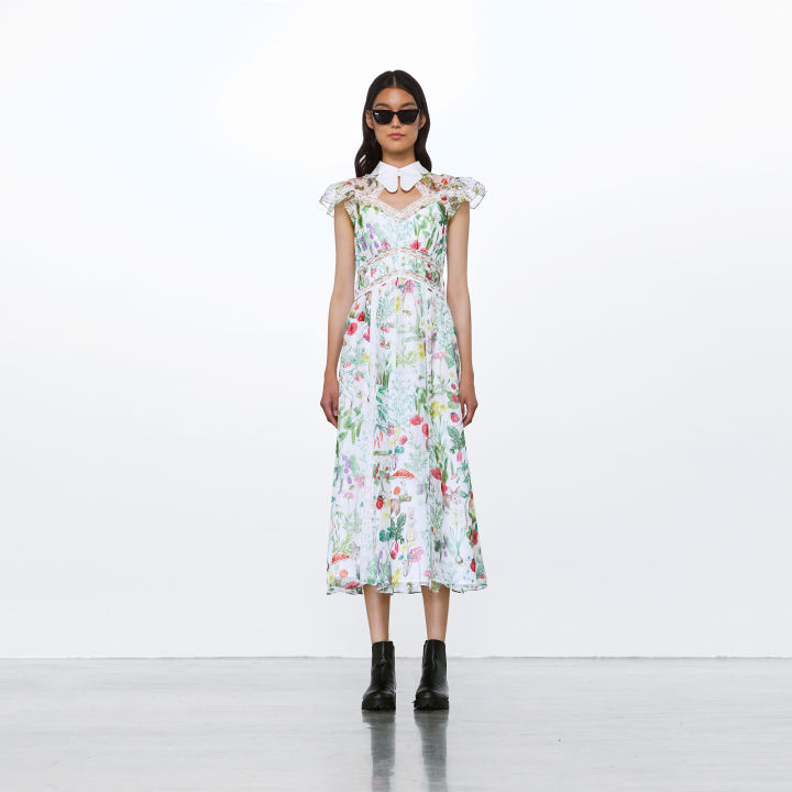 [DISAYA] - Butterfly Collar Cut-out Midi Dress มินิเดรสครอปกทรงผีเสื้อ ...
