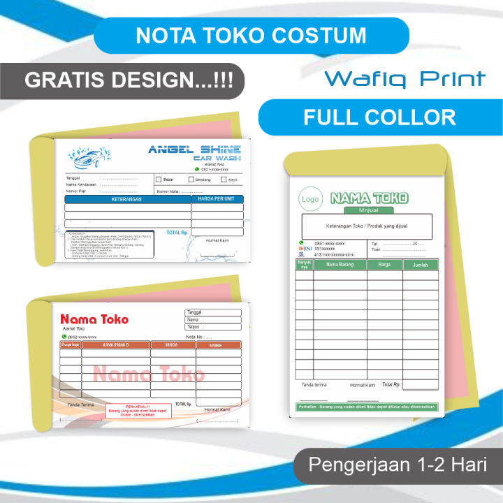 nota toko murah kualitas terbaik ukuran 1/4 folio 1 ply dan 2 ply ...
