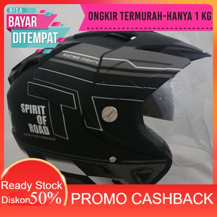 12.12 HELM MOTOR SNI - Helmet Double Kaca Visor MotoGP - Doff Kualitas ...