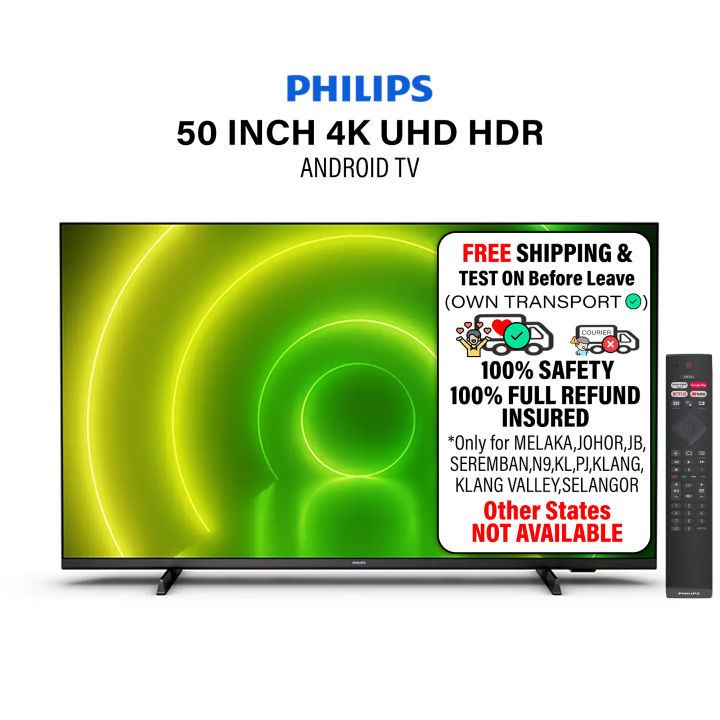 Philips 50 Inch 4K UHD HDR Android TV 50PUT7406 | Lazada