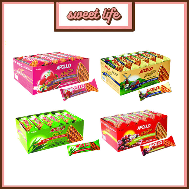 36'S X 18G APOLLO WAFFLES STRAWBERRY / CHOCOLATE / PANDAN / MILK ...
