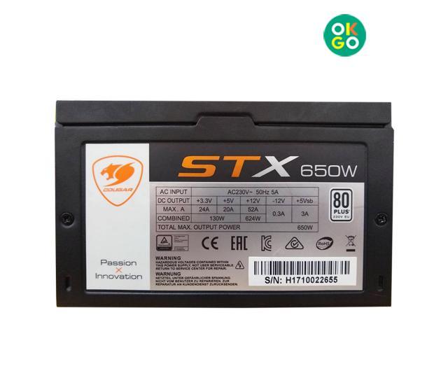 POWER SUPPLY (อุปกรณ์จ่ายไฟ) ยี่ห้อ COUGAR 650W รุ่น STX650 (80+ WHITE) | Lazada.co.th