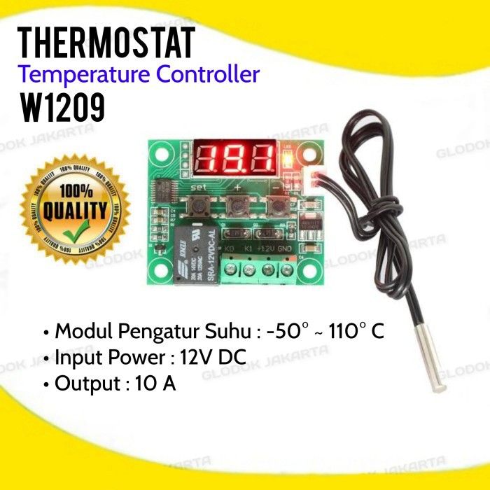 Thermostat Temperature Controller 12V DC Digital Termostat W1209 ...
