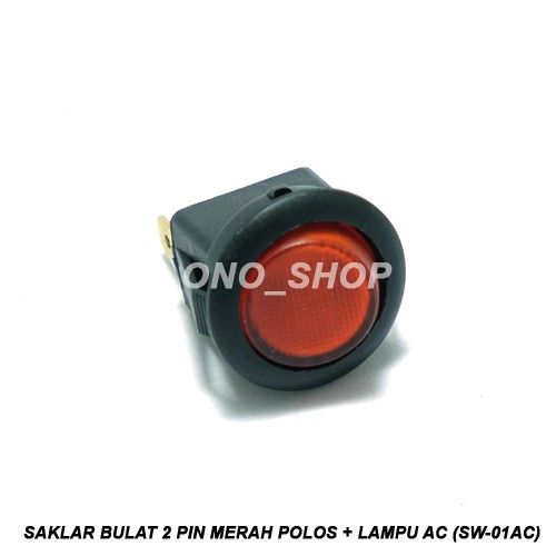 Saklar Bulat 2 Pin Merah Polos + Lampu AC (SW-01AC) | Lazada Indonesia