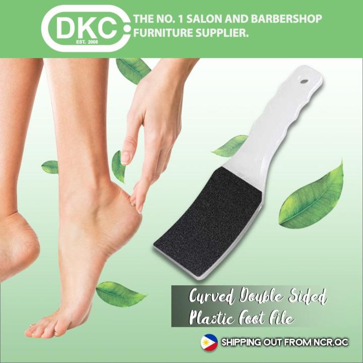 Lightweight Curved Double Sided Plastic Foot File with 2pc Refill Grits ...