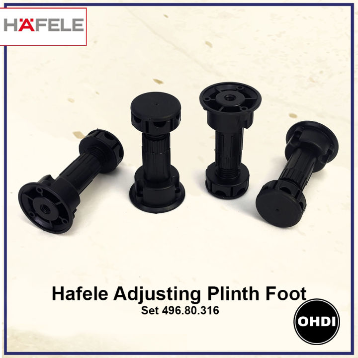 HAFELE Plastic Adjusting Plinth Foot 100mm Black 496.80.316 (Set ...