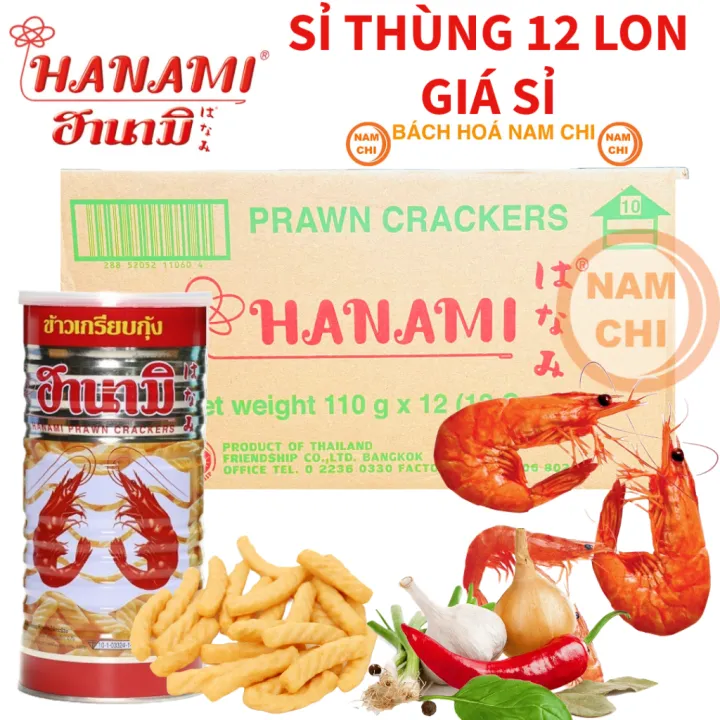 [SỈ THÙNG 12 LON] Snack Tôm Lon HANAMI Thái Lan Thơm Ngon 110g Đủ 4 Vị ...