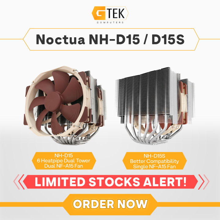 Noctua NH-D15 / D15S / SE-AM4 6 Heatpipe Dual Tower CPU Cooler HSF w ...