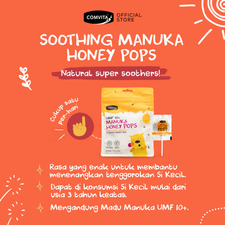 Comvita Kids Soothing Pops with UMF 10+ Manuka Honey Permen Madu Asli ...