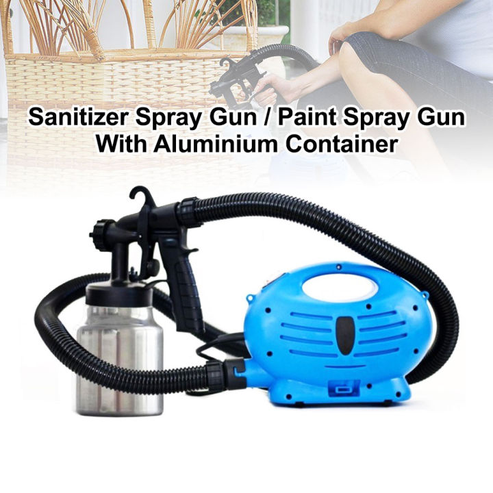 Blue Paint Spray Gun With Aluminum Container Sanitizer Electrical Spray ...