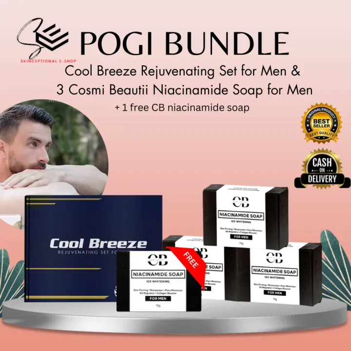 COSMI BEAUTII NIACINAMIDE SOAP FOR MEN (SET OF 3) PLUS 1 FREE ...