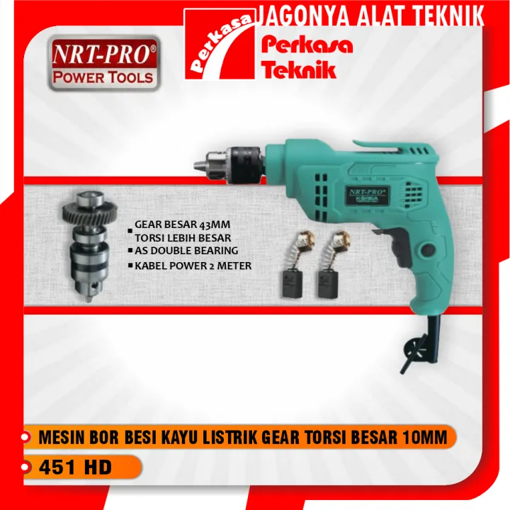 NRT-PRO 451HD Mesin Bor Besi Kayu Listrik Gear Torsi Besar 10 mm ...