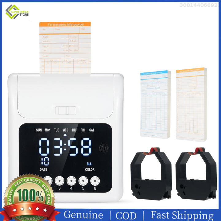 Electronic Time Clock with Extra 100pcs Time Cards 2 Sided Monthly ...