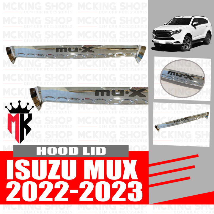 Isuzu Mux /Mu-x 2022-2023 Hood Lid / Hood Lip (Silver) with Black MU-X Logo | Lazada PH