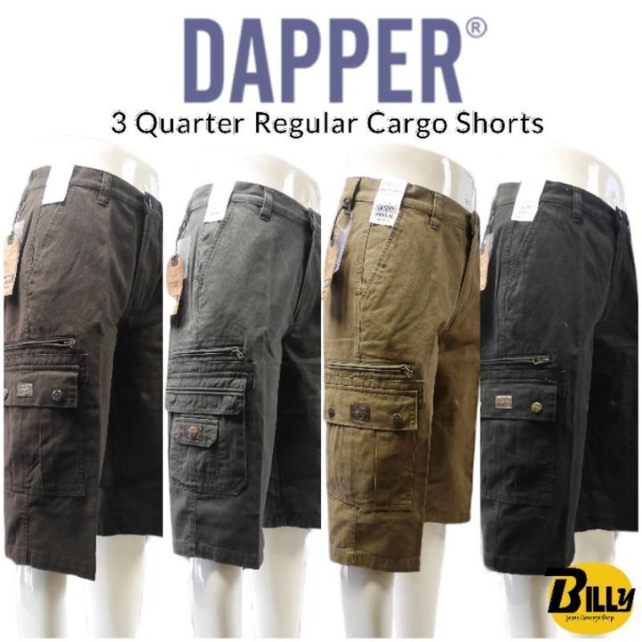 DAPPER Brand Men 3 Quarter Cargo Shorts Pants | Lazada