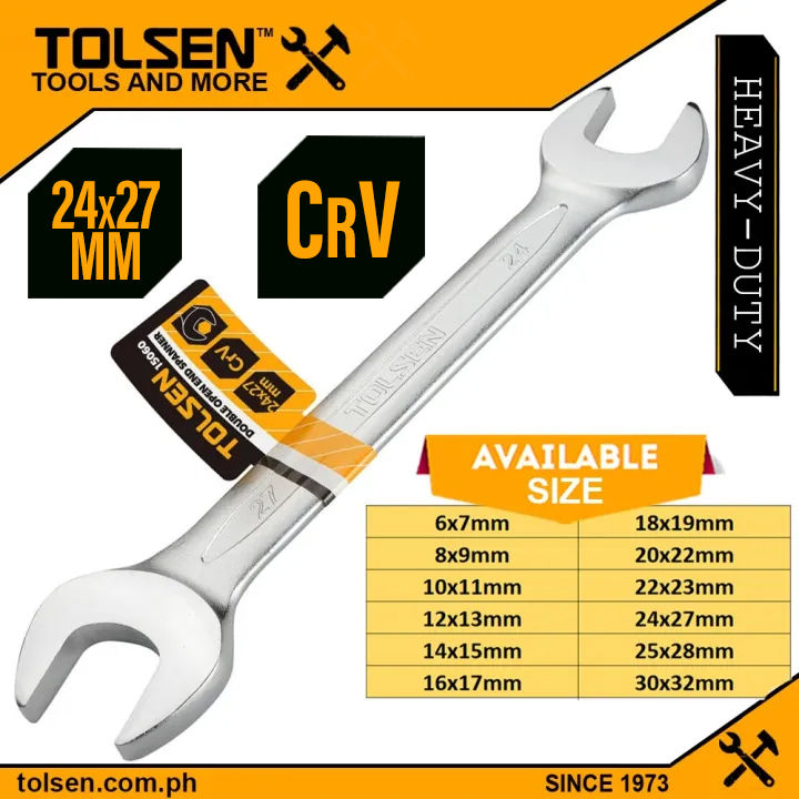 Tolsen Heavy Duty Double Open End Spanner Wrench (Metric 6 to 32mm ) Cr ...