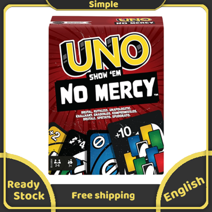UNO Show ‘em No Mercy Card Game Family Parties and Travel with Extra ...