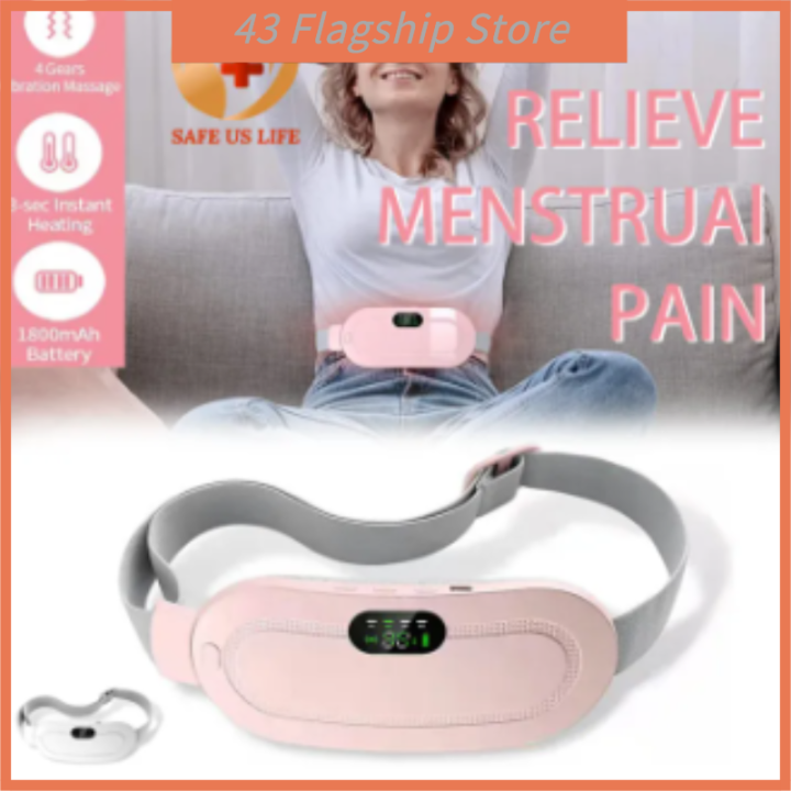 Menstrual Heating Pad Smart Warm Palace Belt Relief Waist Pain Cramps Vibrating Abdominal ...