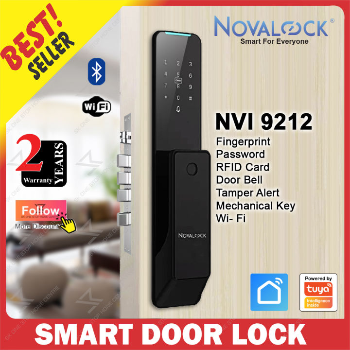 Novalock NVI 9212 ULTRA-THIN Smart Door Lock ( Doorbell,Tamper Alert ...