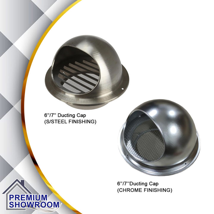 6" / 7" INCH STAINLESS STEEL COOKER HOOD END CAP DUCTING CAP - Suitable ...