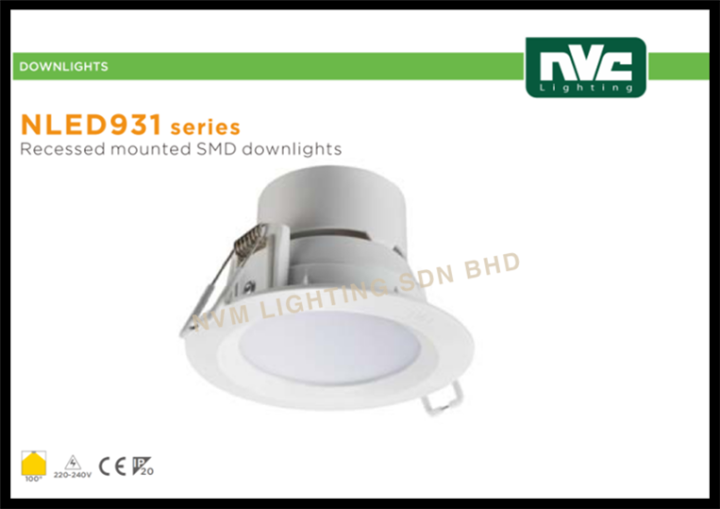 NVC NLED931* LED Ceiling Downlight 4w 3Inch/6w 3.5Inch/8w 4Inch/12w ...