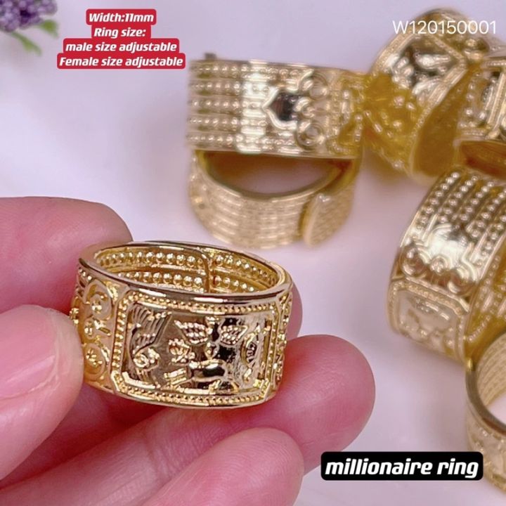(wikacharms)millionaire ring (female and male size adjustable) | Lazada PH