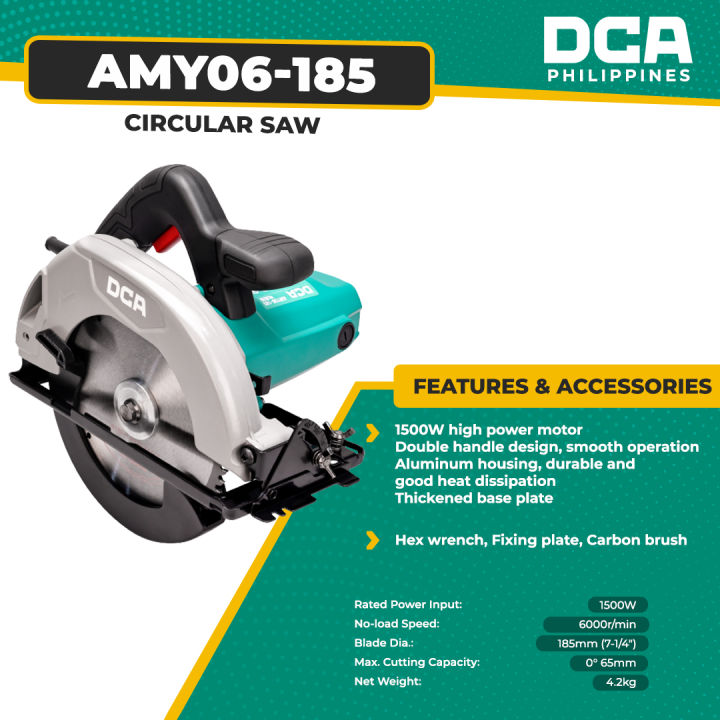 DCA AMY06-185 ELECTRIC CIRCULAR SAW 1500W (NEW) | Lazada PH