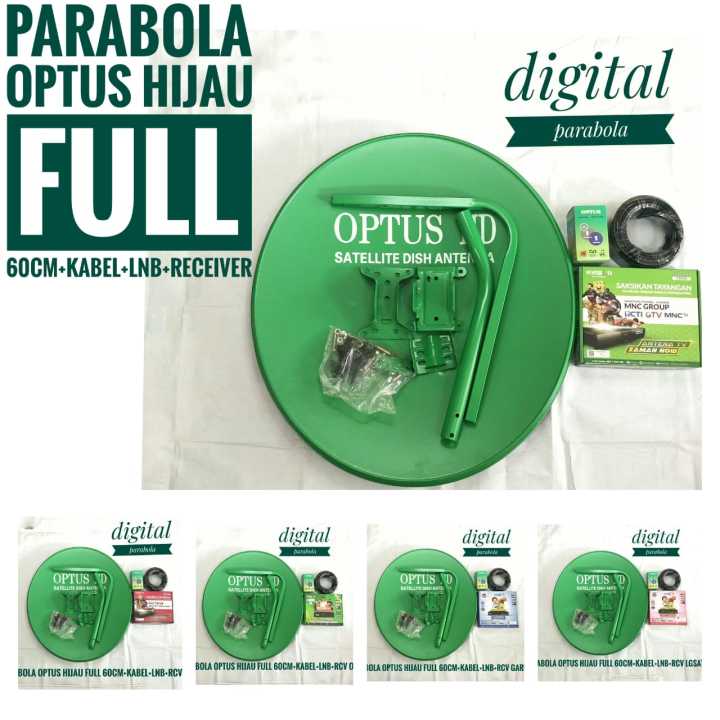 Parabola Mini Optus 60 cm Hijau Full Set Full + 1 Pcs Receiver - Parabola Optus 60 cm | Lazada ...