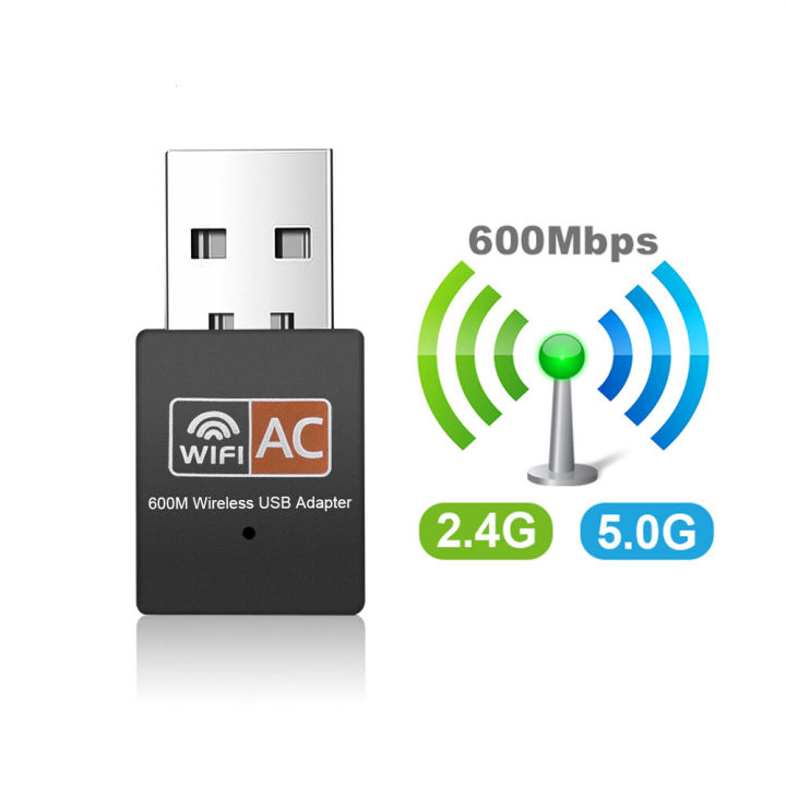 WiFi Adapter USB Adapter 600Mbps Wifi Dual Band 2.4ghz 802.11ac Mini Wi-Fi Dongle Wireless ...