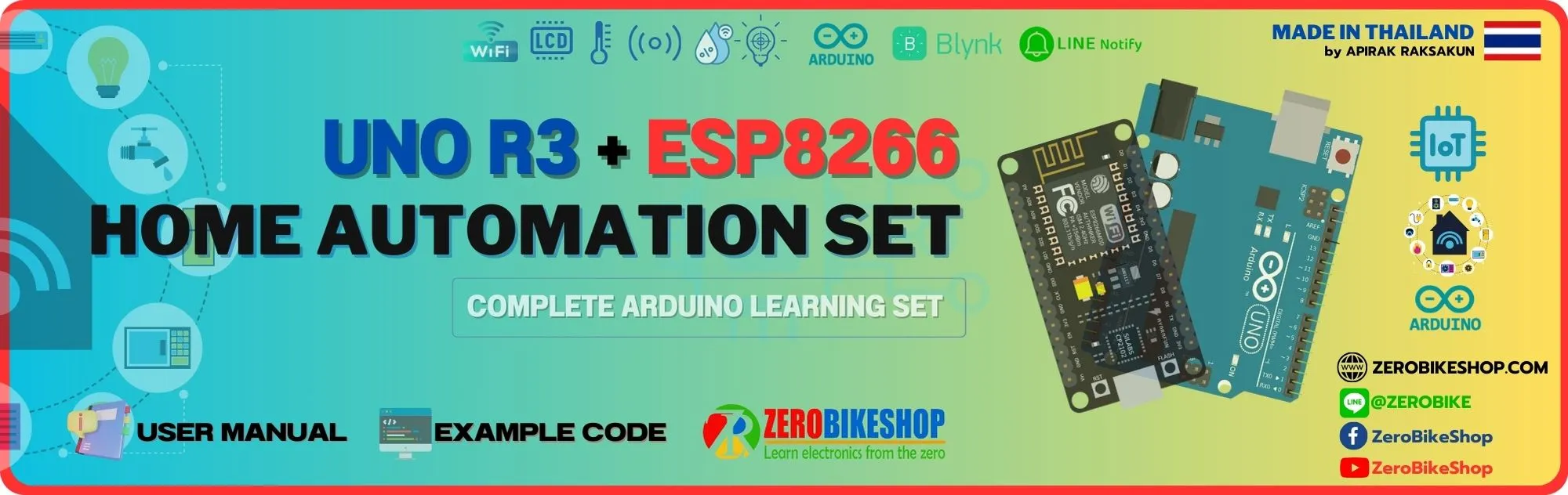 Arduino Uno R3 Nodemcu Esp8266 Home Automation Project Starter Kit