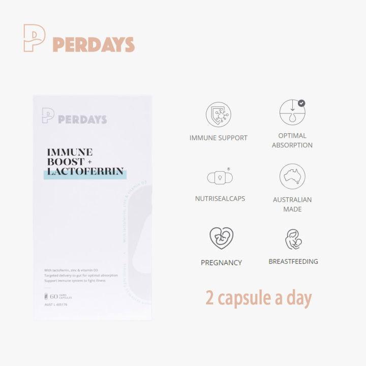 PERDAYS IMMUNE BOOST+LACTOFERRIN With lactoferrin, zinc & vitamin D3 ...