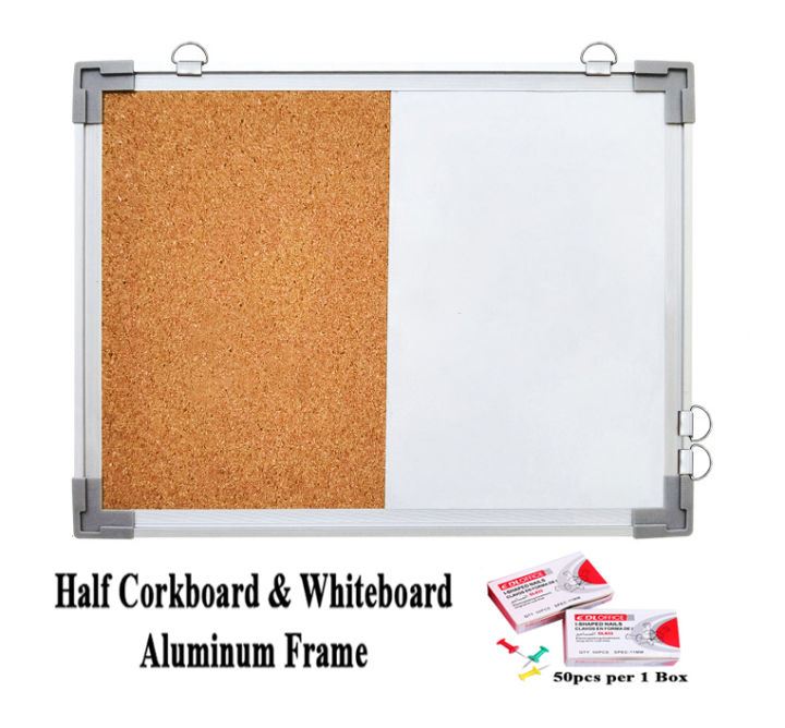 LT ARTS SUPPLY Half Cork board and Whiteboard Aluminum frame with 1Box ...