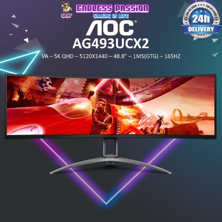 AOC AGON AG493UCX2 — 49" 5K DQHD VA Display Curved Gaming Monitor ...