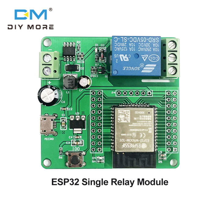 [100% original] diymore ESP32-WROOM development board Single relay module DC7-60V, micro USB 5V ...