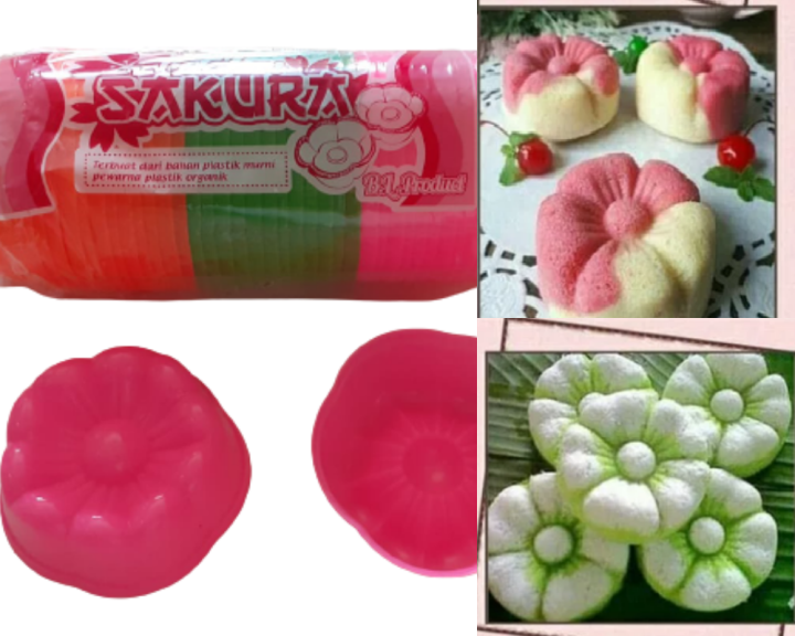12pcs Acuan apam sakura bolu kukus jelly Bolu Putu Ayu sakura Pudding ...